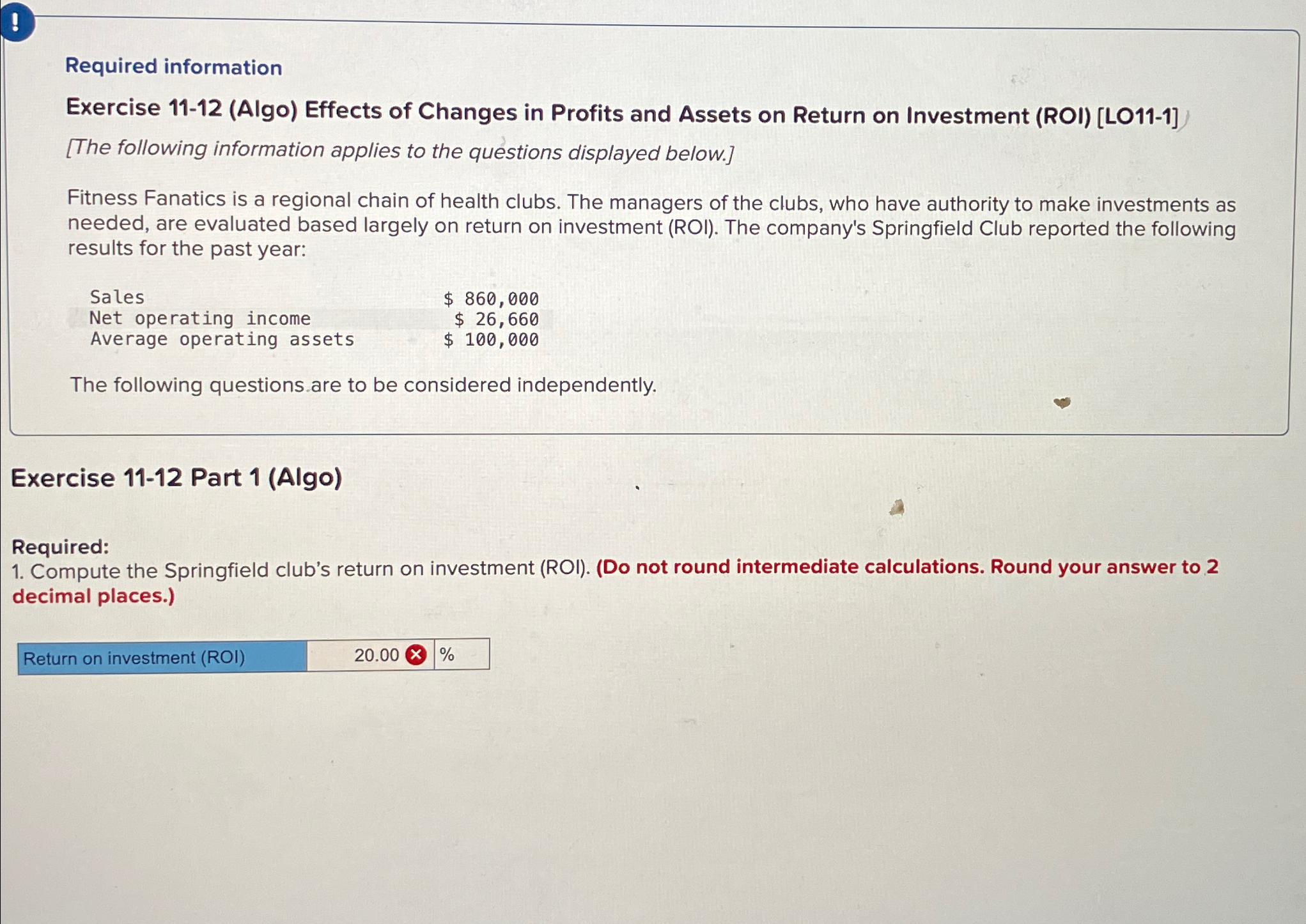 Solved Required informationExercise 11-12 (Algo) ﻿Effects of | Chegg.com