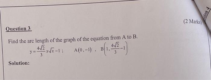 Solved Find the arc length of the graph of the equation from | Chegg.com