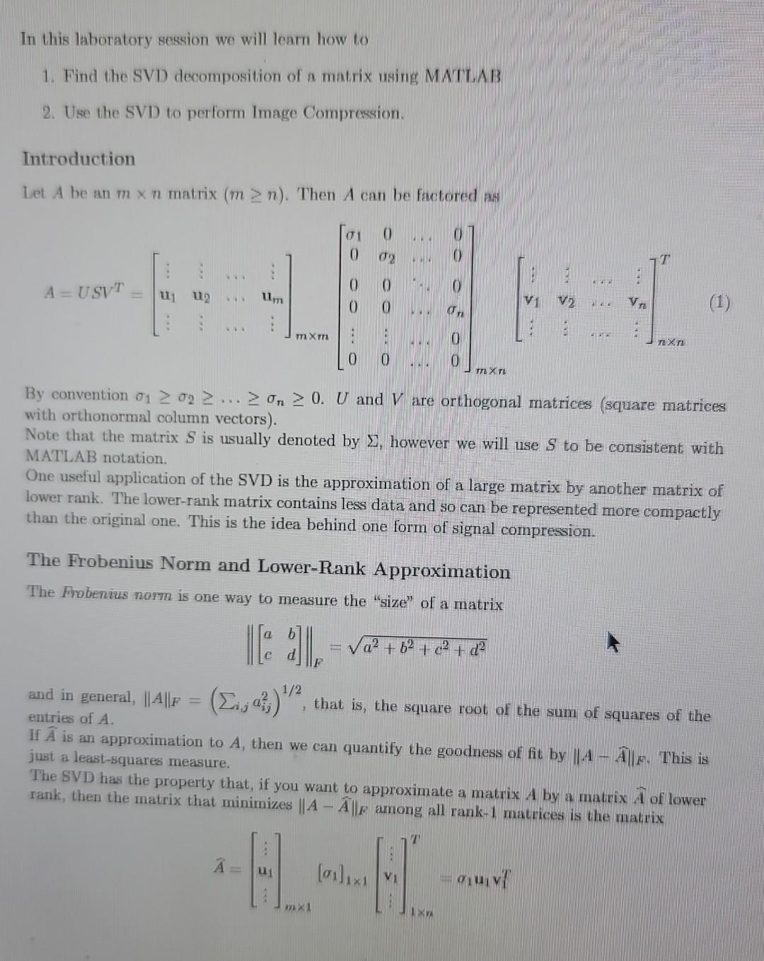 Solved In this laboratory session we will learn how to 1. | Chegg.com