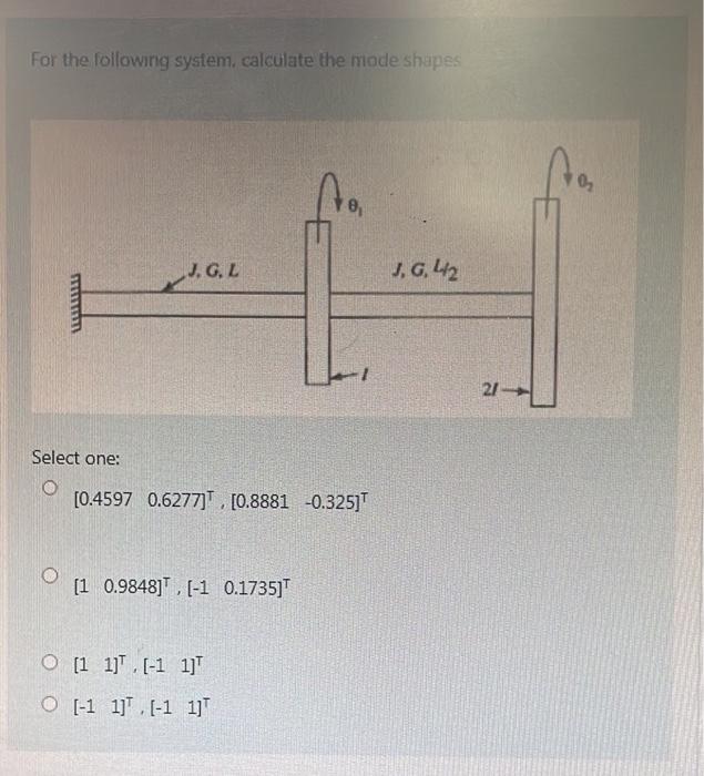 Solved For the following system, calculate the mode shapes | Chegg.com