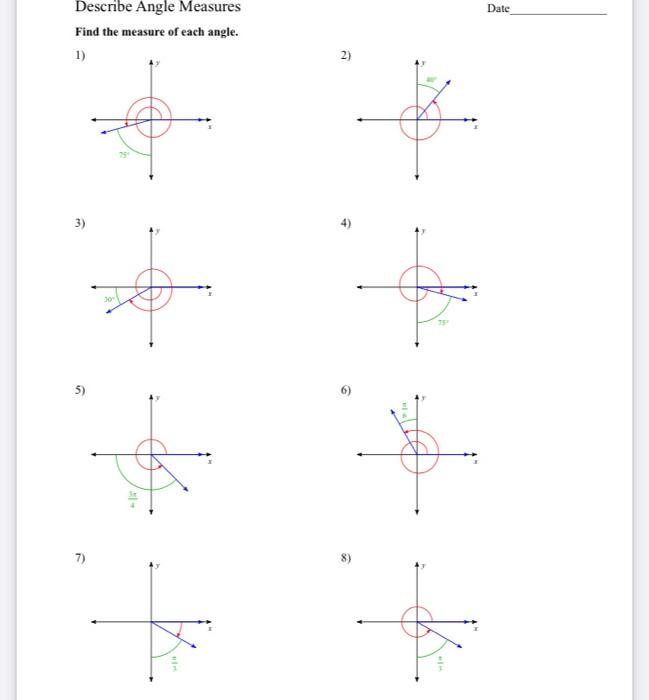 Solved Describe Angle Measures Find the measure of each | Chegg.com