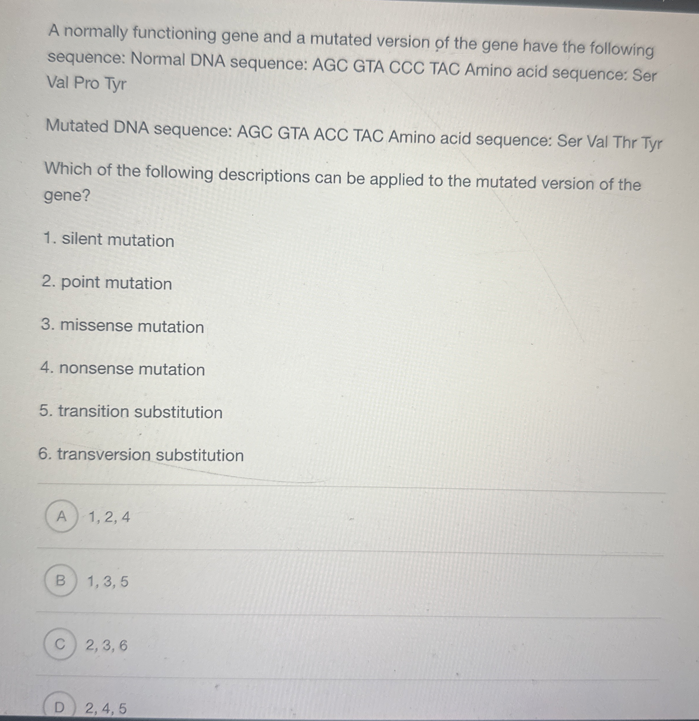 Solved A normally functioning gene and a mutated version of | Chegg.com