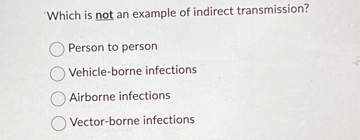 Solved Which is not an example of indirect | Chegg.com