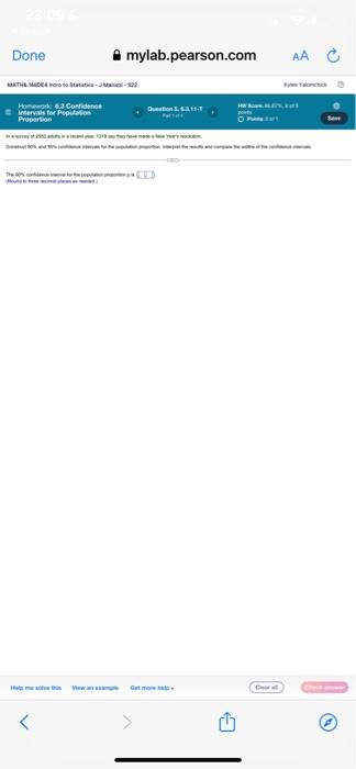 Solved mylab.pearson.com Question 1.63.11-1 Done MATHS104 | Chegg.com