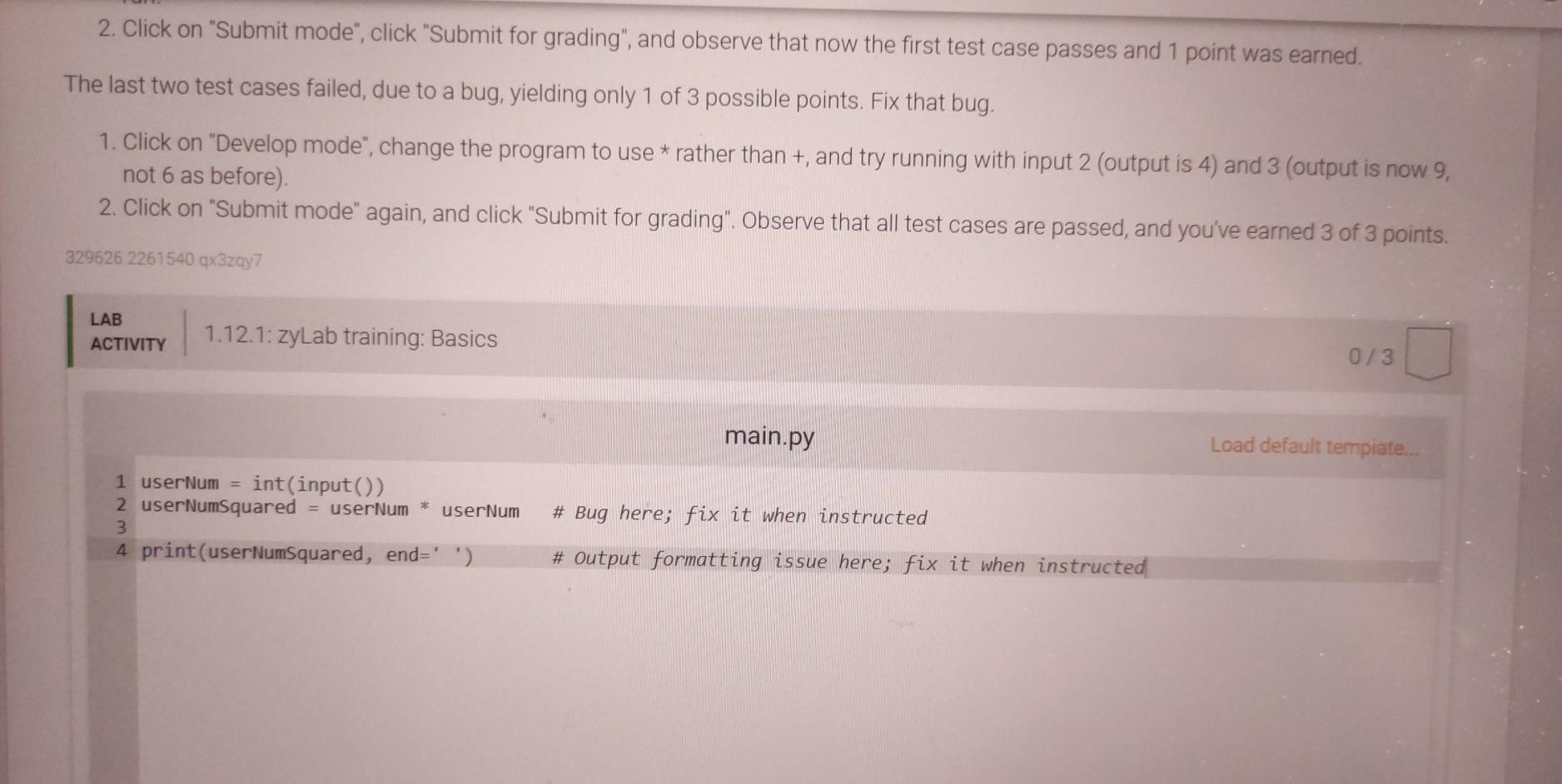 Solved Lab Activity 1121 Zylab Training Basics Mainpy 