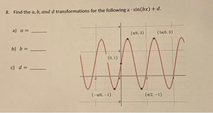 Solved P 8. Find the a, b, and d transformations for the | Chegg.com