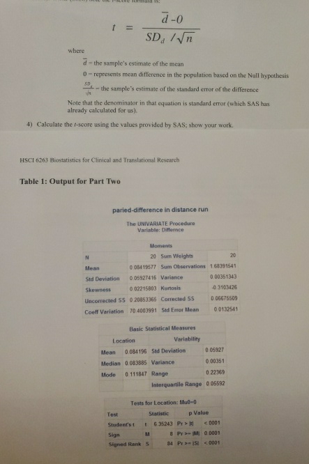 Solved calculate the score using values provided by SAS | Chegg.com
