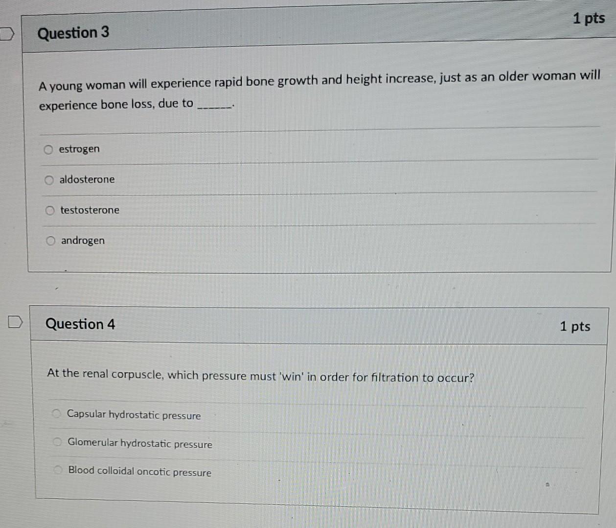 Solved A young woman will experience rapid bone growth and | Chegg.com