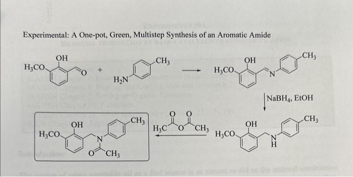 Solved Prelab: A One-pot, Green, Multi-Step Synthesis of An | Chegg.com