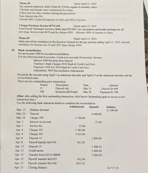 Solved Cheque Purchase Invoice \#FW-04-18 Dated April 2, | Chegg.com