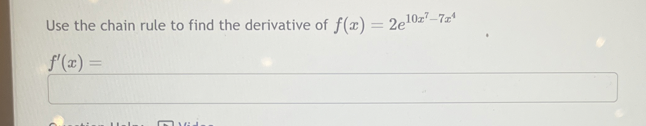 Solved Use the chain rule to find the derivative of | Chegg.com