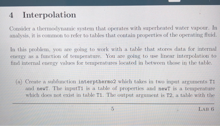 Solved 4 Interpolation Consider a thermodynamic system that | Chegg.com