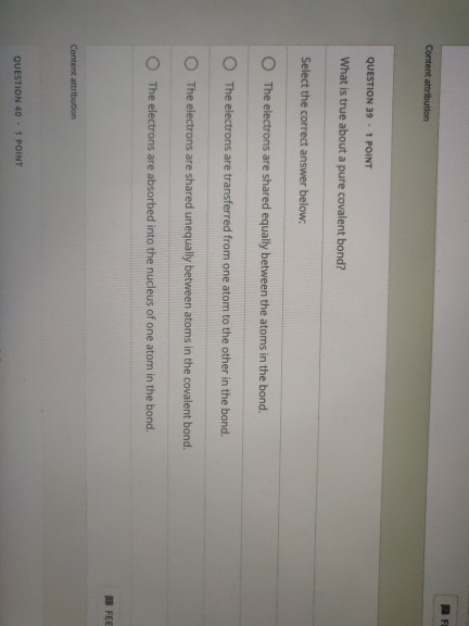 Solved FEE Content attribution QUESTION 36. 1 POINT What is | Chegg.com