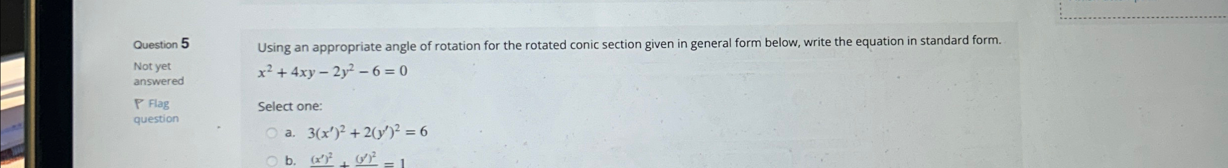 Solved Question 5Using an appropriate angle of rotation for | Chegg.com