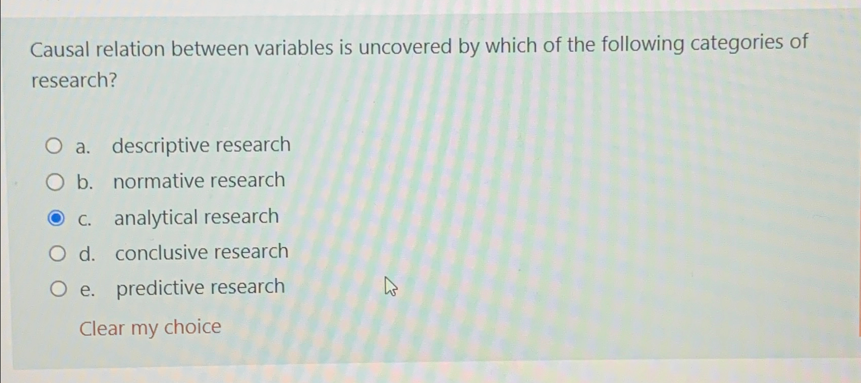 Solved Causal relation between variables is uncovered by | Chegg.com