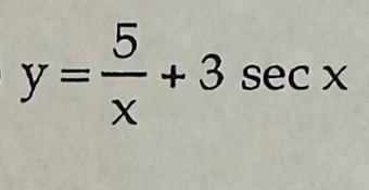 Solved y=x5+3secx | Chegg.com