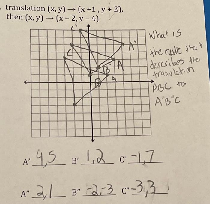 - translation (x, y) → (x +1, y + 2), then (x,y) → (x | Chegg.com