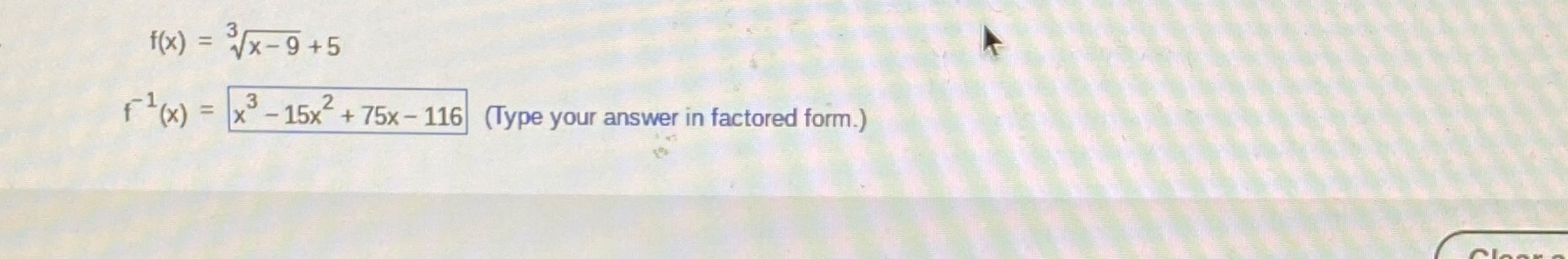 Solved F X X 93 5f 1 X Type Your Answer In Factored