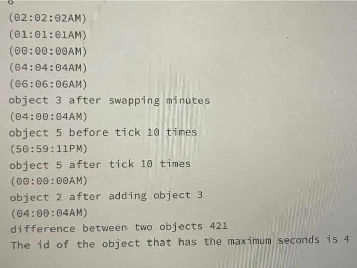 Solved Define And Implement A Class Mytime As Described In 