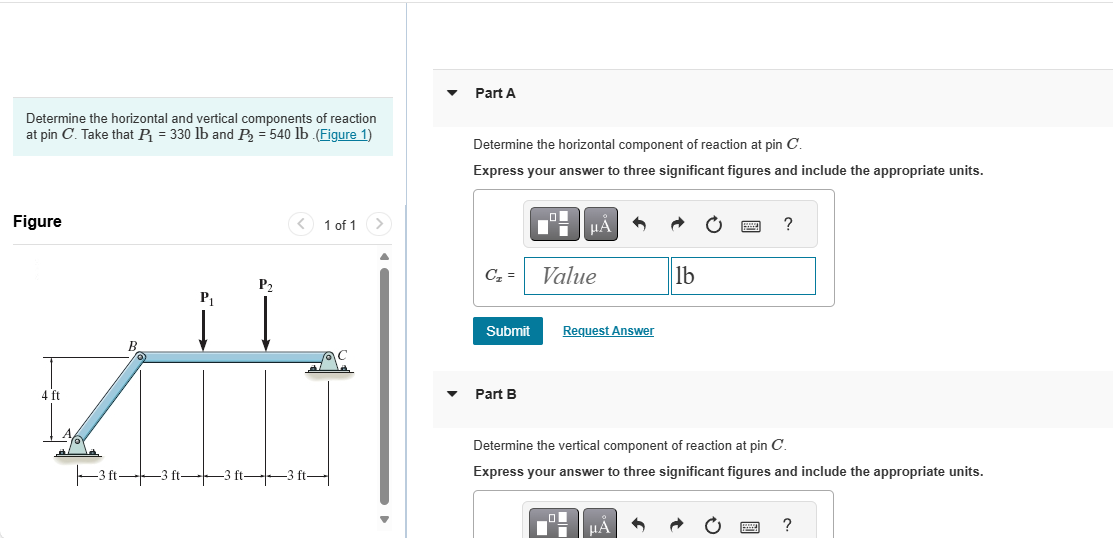 Solved Determine the horizontal and vertical components of | Chegg.com