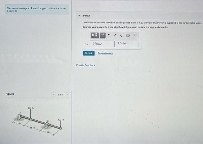 Solved The sleeve bearings at A and B support only vertical | Chegg.com