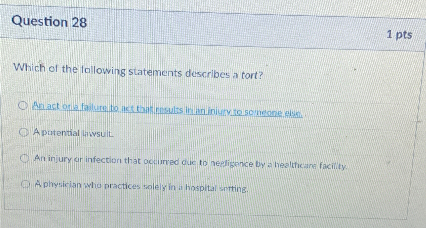 Solved Question 281ptsWhich of the following statements | Chegg.com