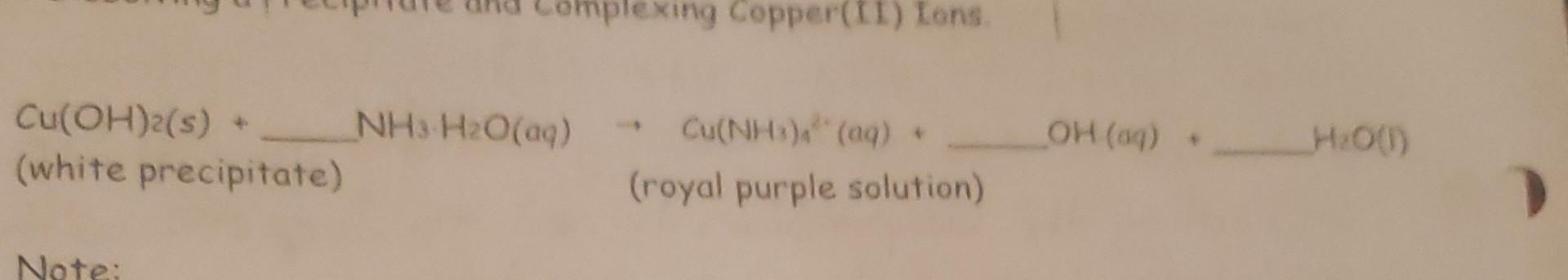 Solved (white precipitate) (royal purple solution) | Chegg.com