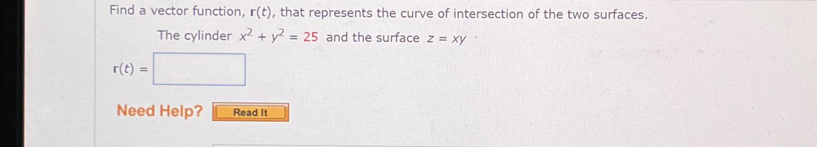Solved Find A Vector Function Rt ﻿that Represents The 3135