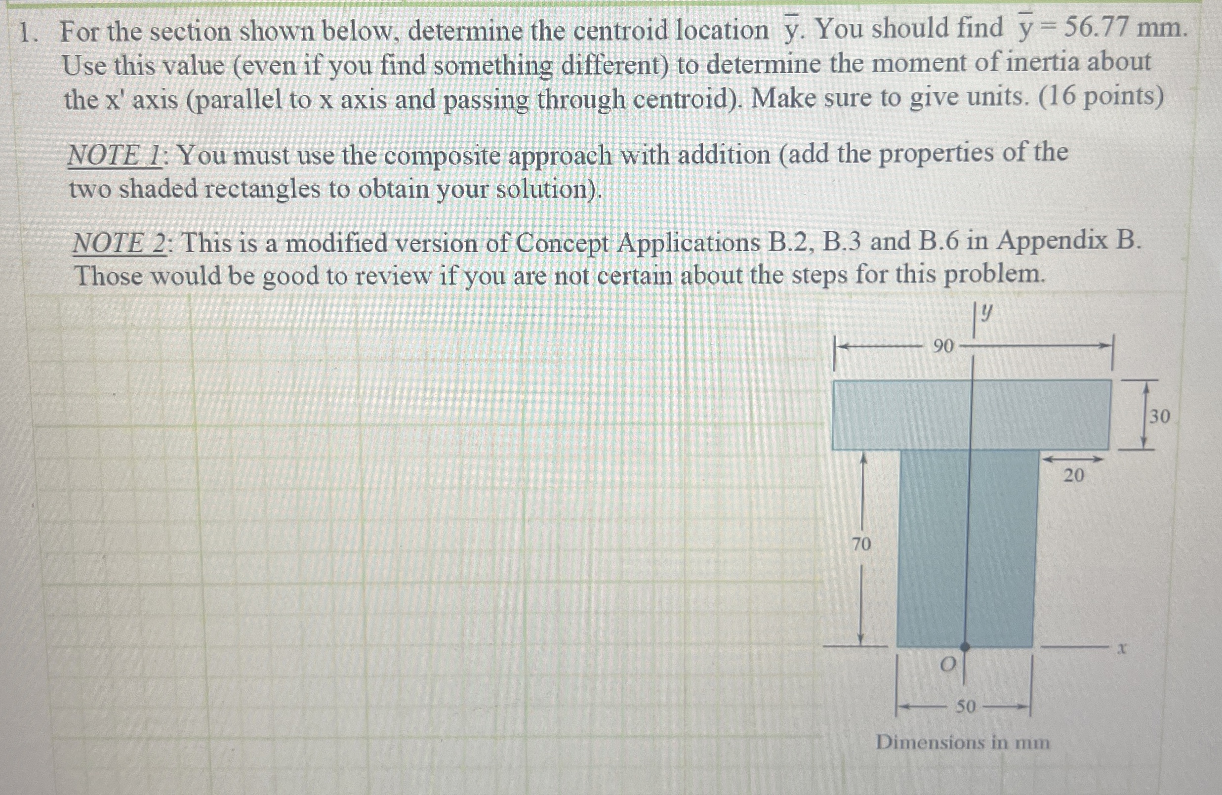 Solved For the section shown below, determine the centroid | Chegg.com