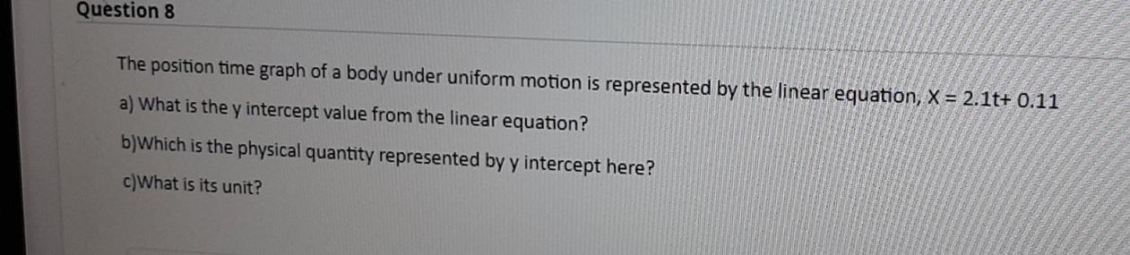 Solved Question 8 The position time graph of a body under | Chegg.com