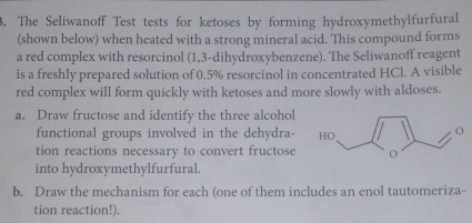 Solved The Seliwanoff Test tests for ketoses by forming | Chegg.com