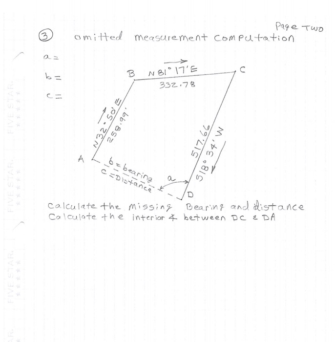 Solved Page measurement computation Two omitted BN 81°17' | Chegg.com