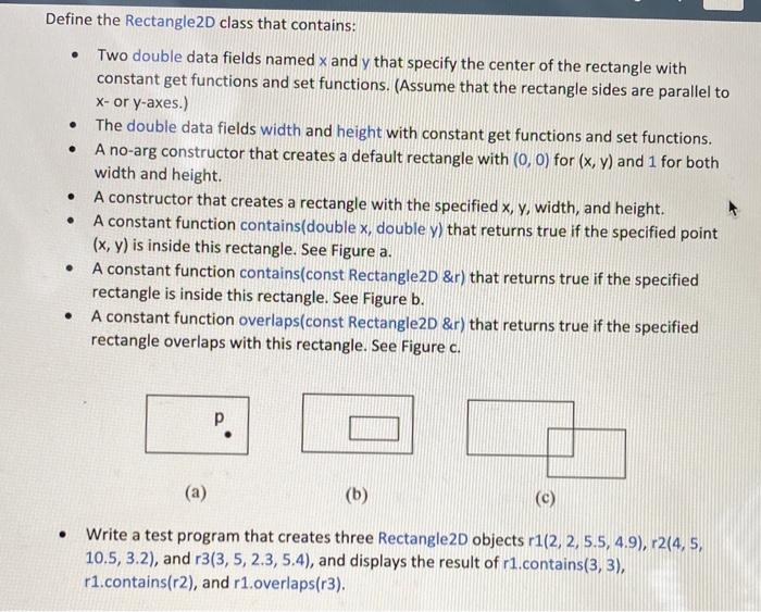 Solved Define the Rectangle2D class that contains: - Two | Chegg.com