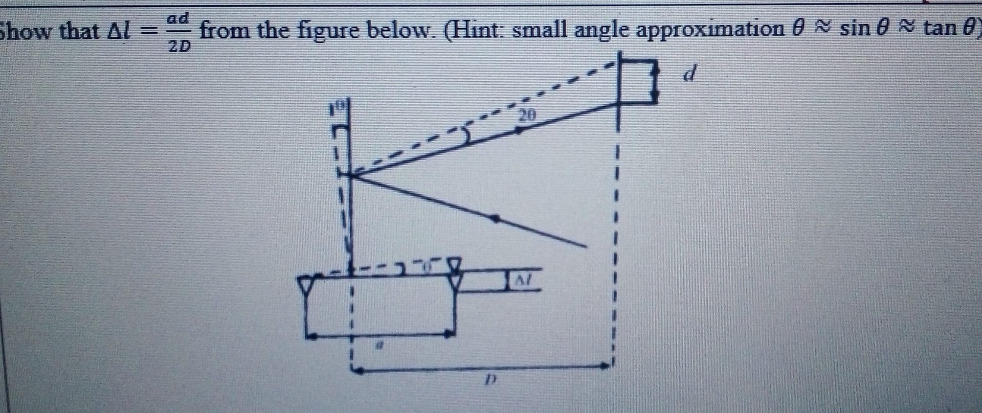 Solved Show that AL from the figure below. (Hint: small | Chegg.com