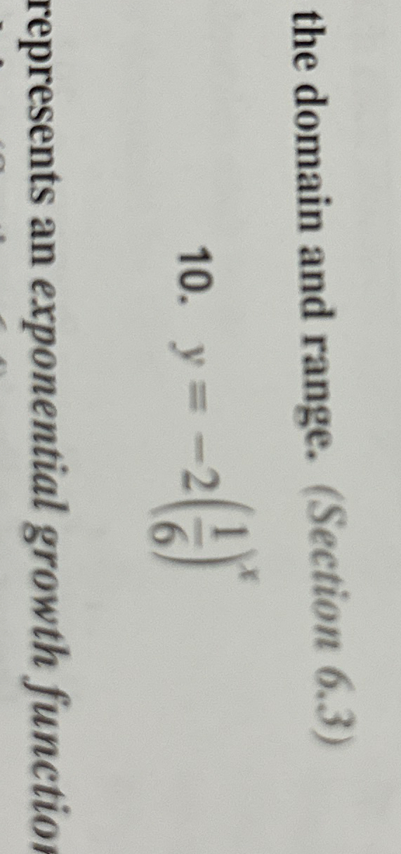 Solved the domain and range. (Section | Chegg.com