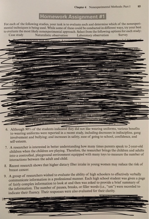 Solved Chapter 4 Nonexperimental Methods: Part 1 Homework | Chegg.com