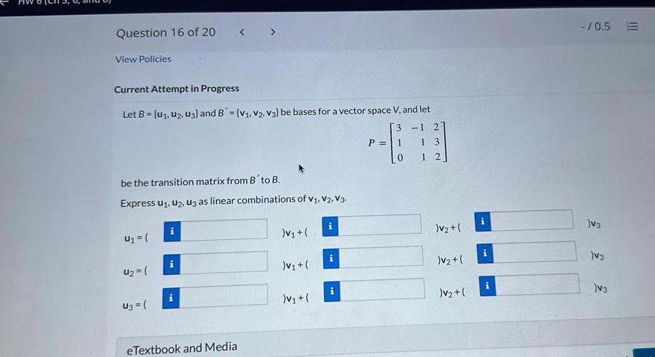 Solved Let B={u1,u2,u3} and B′={v1,v2,v3} be bases for a | Chegg.com Solved Let B={u1,u2,u3} and B′={v1,v2,v3} be bases for a | Chegg.com
