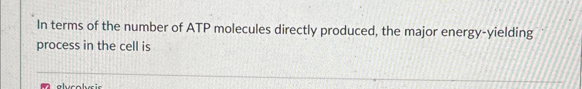 Solved In terms of the number of ATP molecules directly | Chegg.com