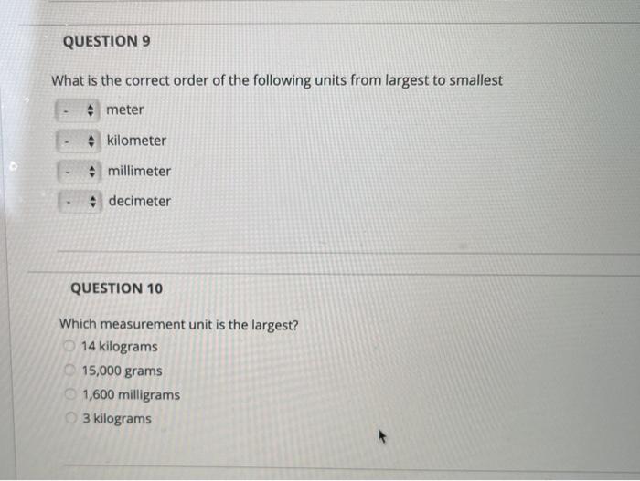 Solved QUESTION 9 What is the correct order of the following | Chegg.com