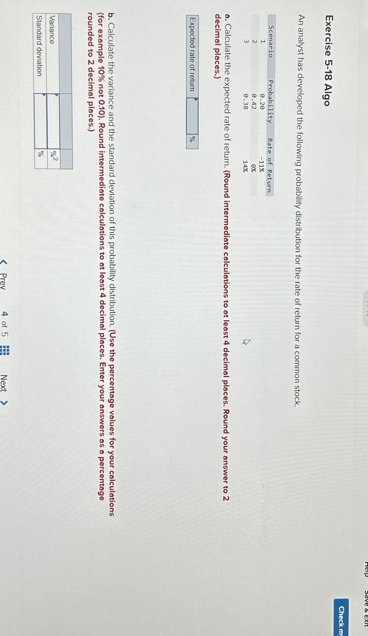Solved Exercise 5-18 ﻿AlgoAn analyst has developed the | Chegg.com