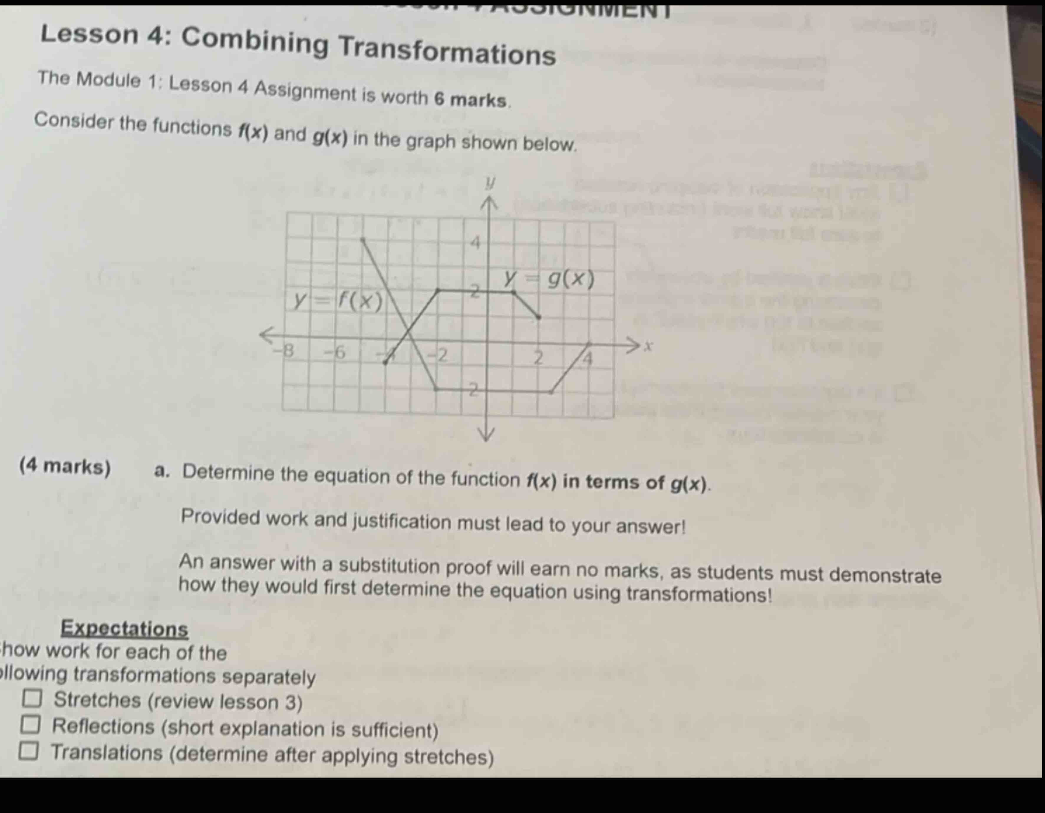 Solved Lesson 4: Combining TransformationsThe Module 1: | Chegg.com