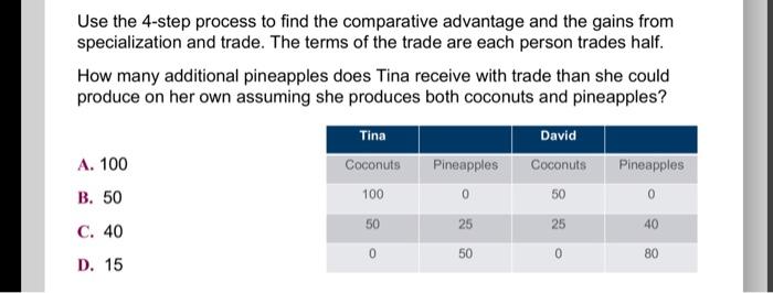 Solved Use the 4-step process to find the comparative | Chegg.com
