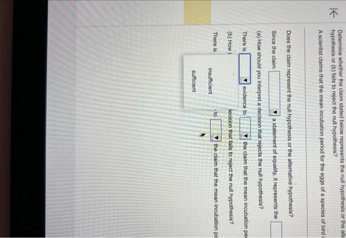 Solved mpothesis or f(b) falls of reped the null hypethesis? | Chegg.com