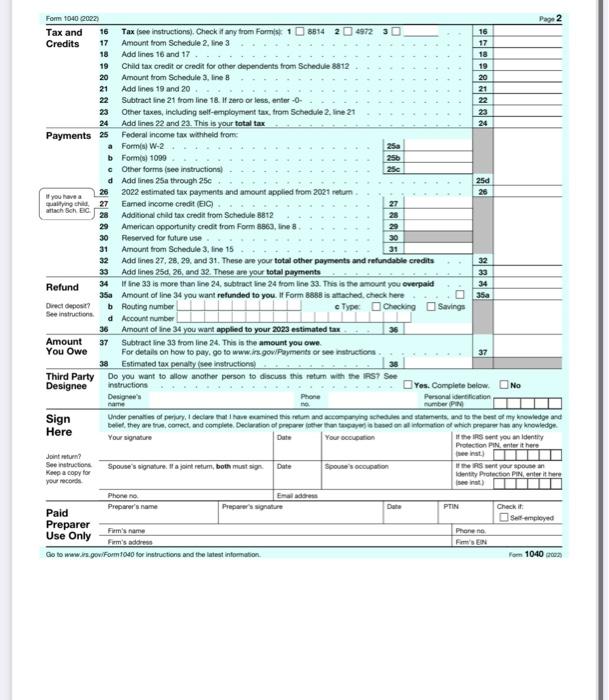 1040 Filing Status Check orly one bax. U.S. | Chegg.com