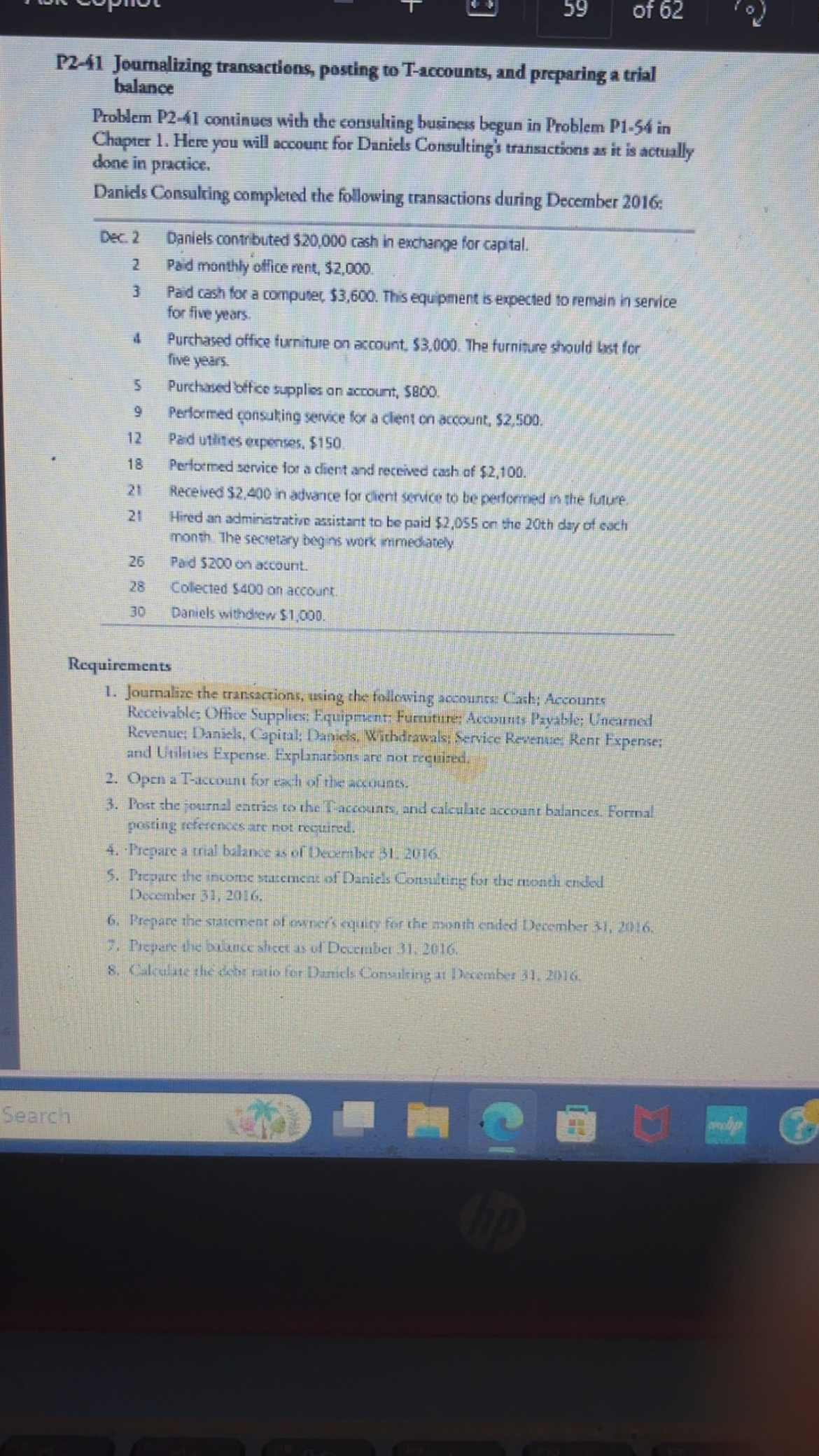 Solved I have an assignment for my accounting principles | Chegg.com