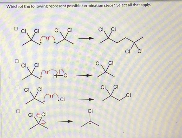 Solved Which of the following represent possible termination | Chegg.com