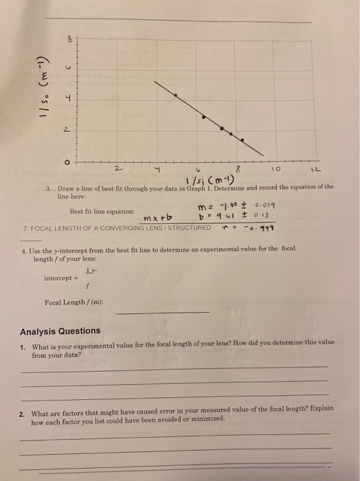 Solved Data Analysis Table 1 Object Distance And