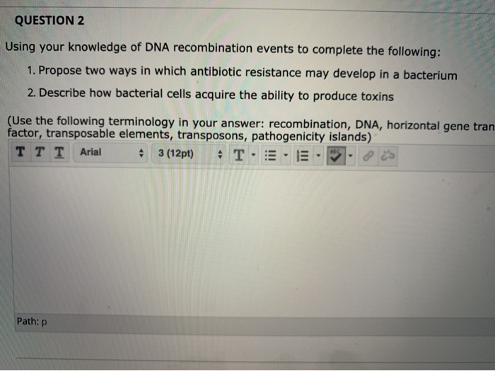 Solved QUESTION 2 Using your knowledge of DNA recombination | Chegg.com