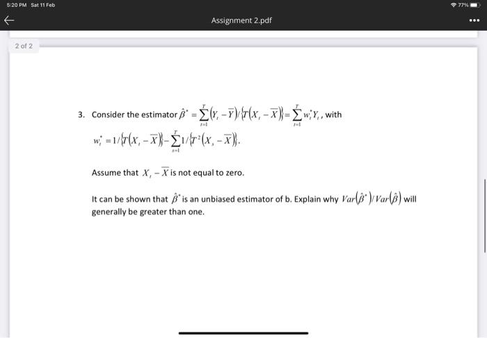Solved Consider the estimator | Chegg.com