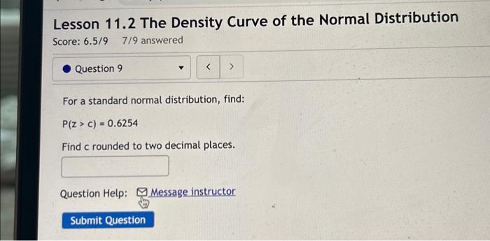 Solved Lesson 11.2 The Density Curve of the Normal | Chegg.com